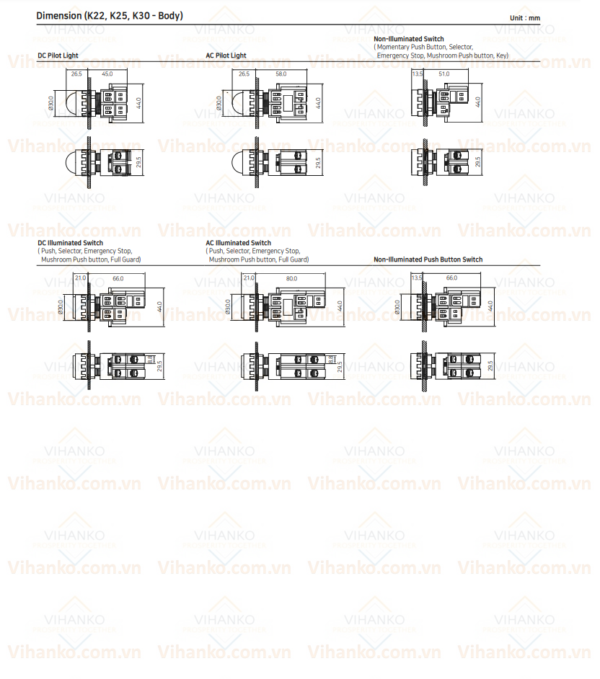 Công tắc Kacon K25-21-B40 - THIẾT BỊ CÔNG NGHIỆP VIHANKO