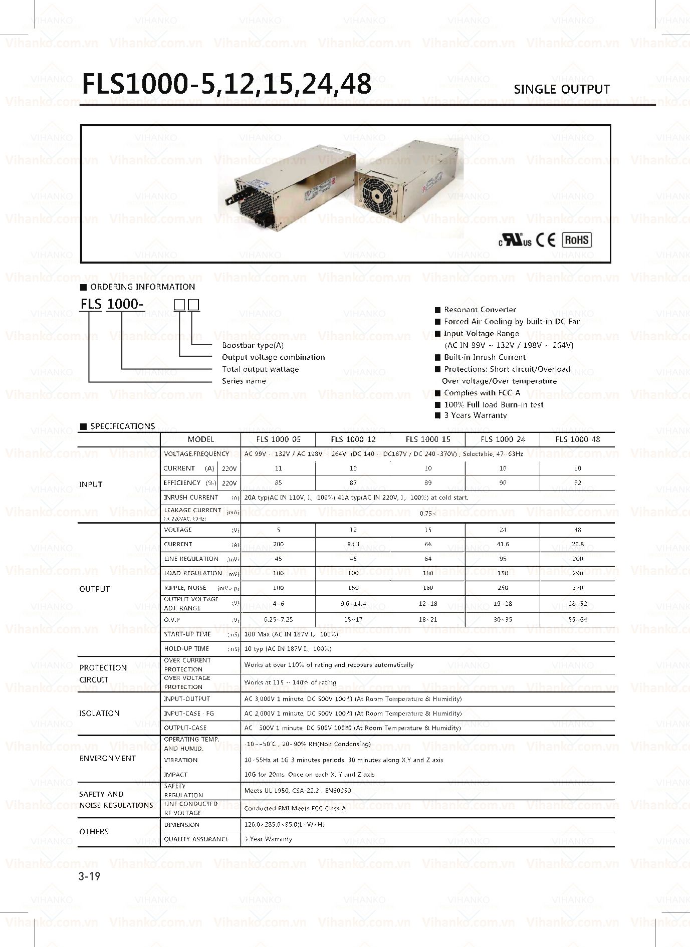 Bộ nguồn Fine FLS1000-24 - THIẾT BỊ CÔNG NGHIỆP VIHANKO