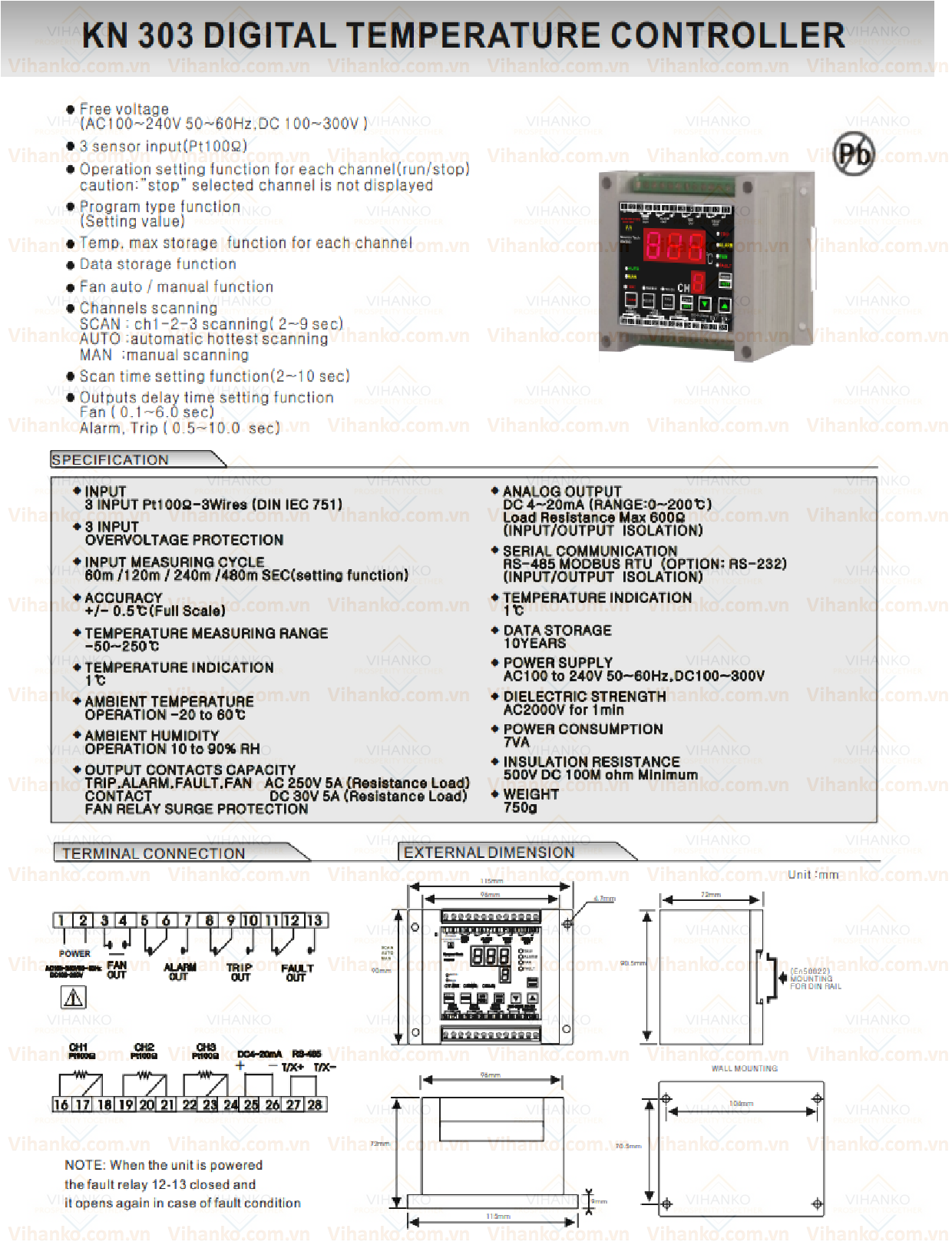 Bộ điều chỉnh nhiệt độ Neurontech KN303 - THIẾT BỊ CÔNG NGHIỆP VIHANKO